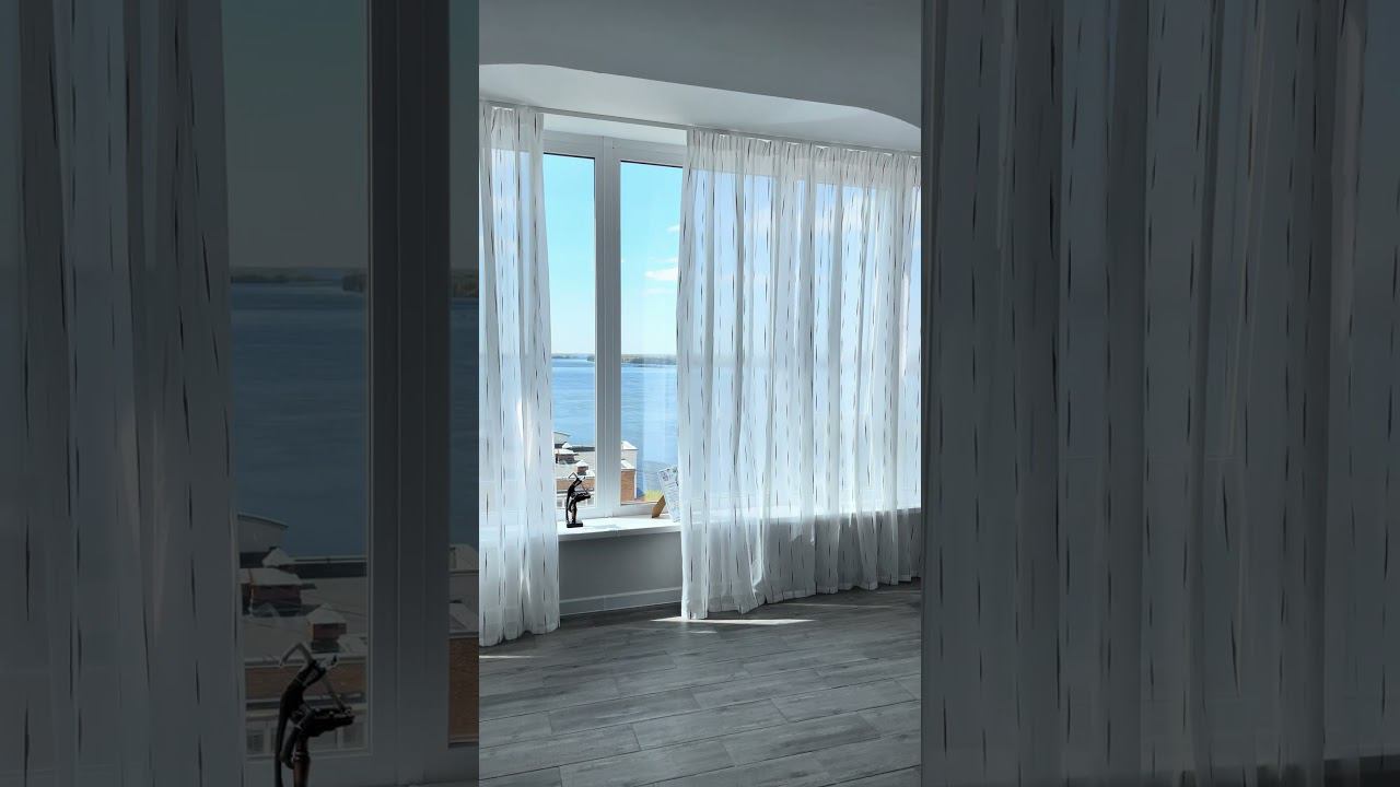 Легкий тюль на лоджию с видом на Волгу #тюль #home #curtains #homedecor