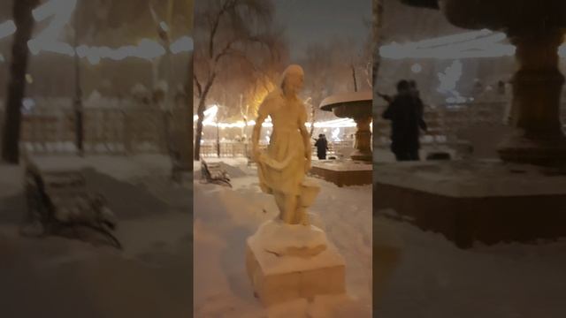 Заснеженный вечерний Челябинск 2 декабря 2023