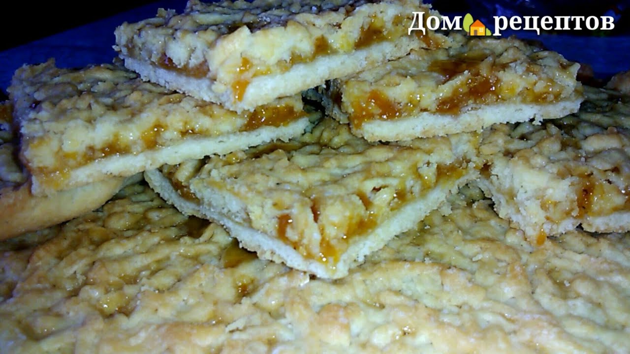 Песочный пирог с вареньем. Венский пирог. Тертый пирог