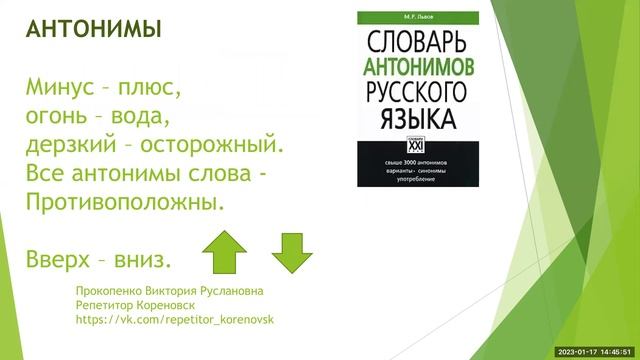 Синонимы и антонимы