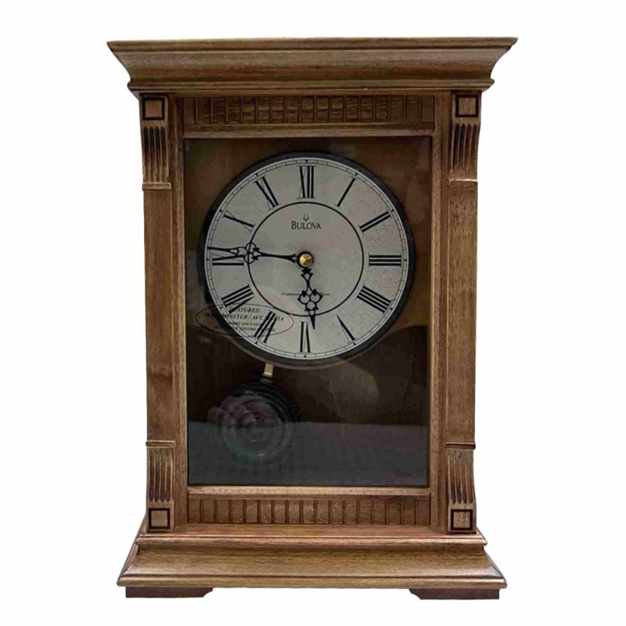 Настольные часы с боем, мелодией и маятником Bulova B7663 (США)