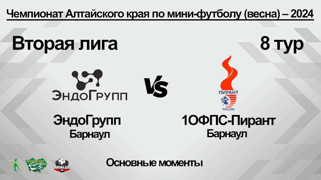 ЭндоГрупп (Барнаул) - 1ОФПС-Пирант (Барнаул). Основные моменты