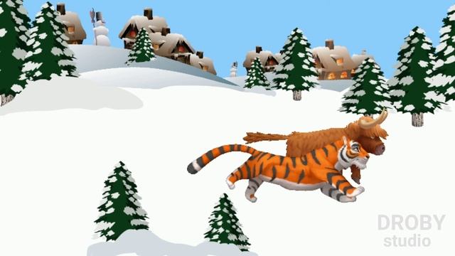 Поздравление с новым годом тигра! Прикольная видео открыткп.