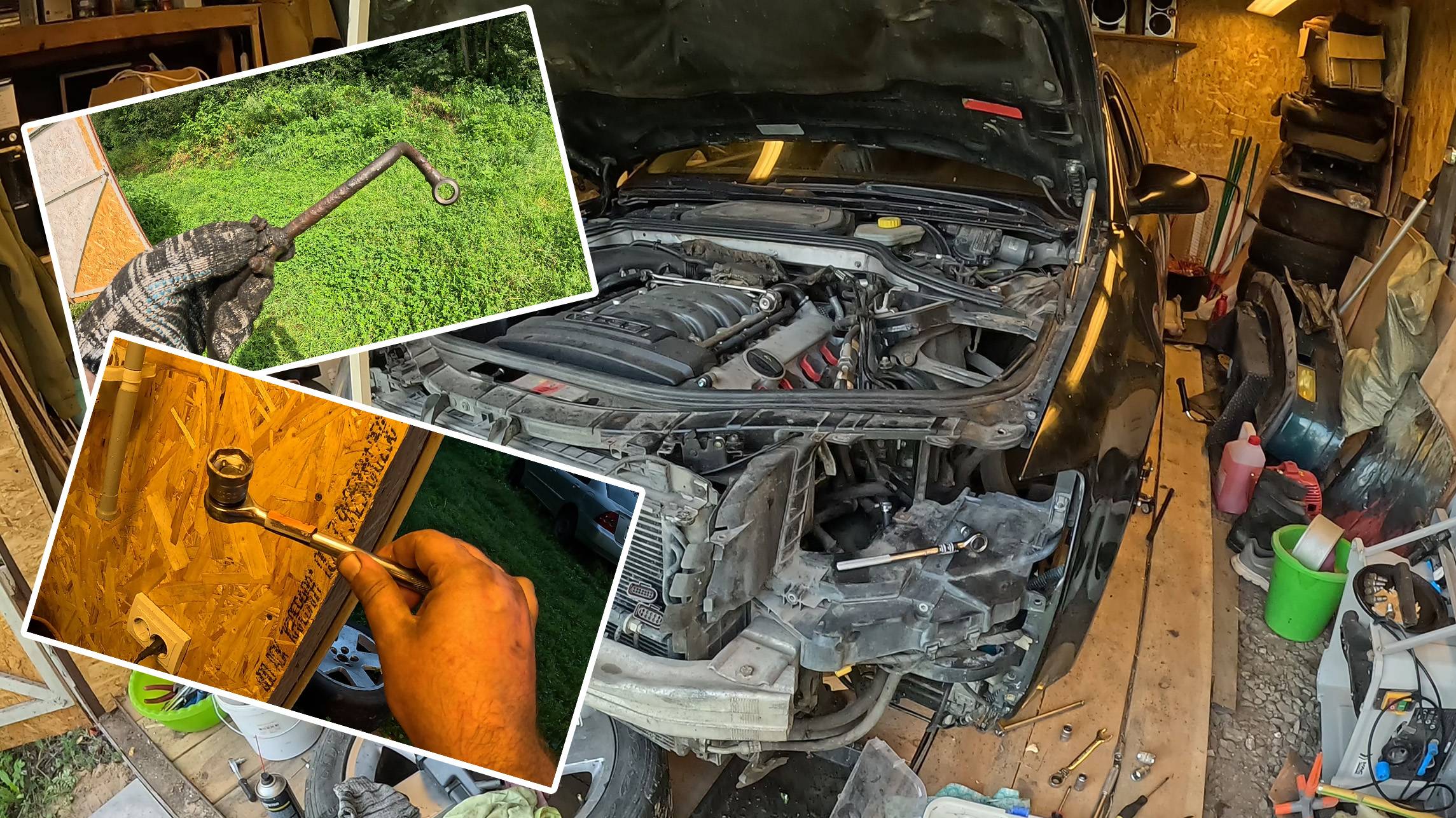 Замена трубки ГУР на Audi A8D3 в гараже своими руками без выемки мотора - трудно, но возможно