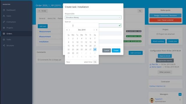 Задания в EasyOrderCRM