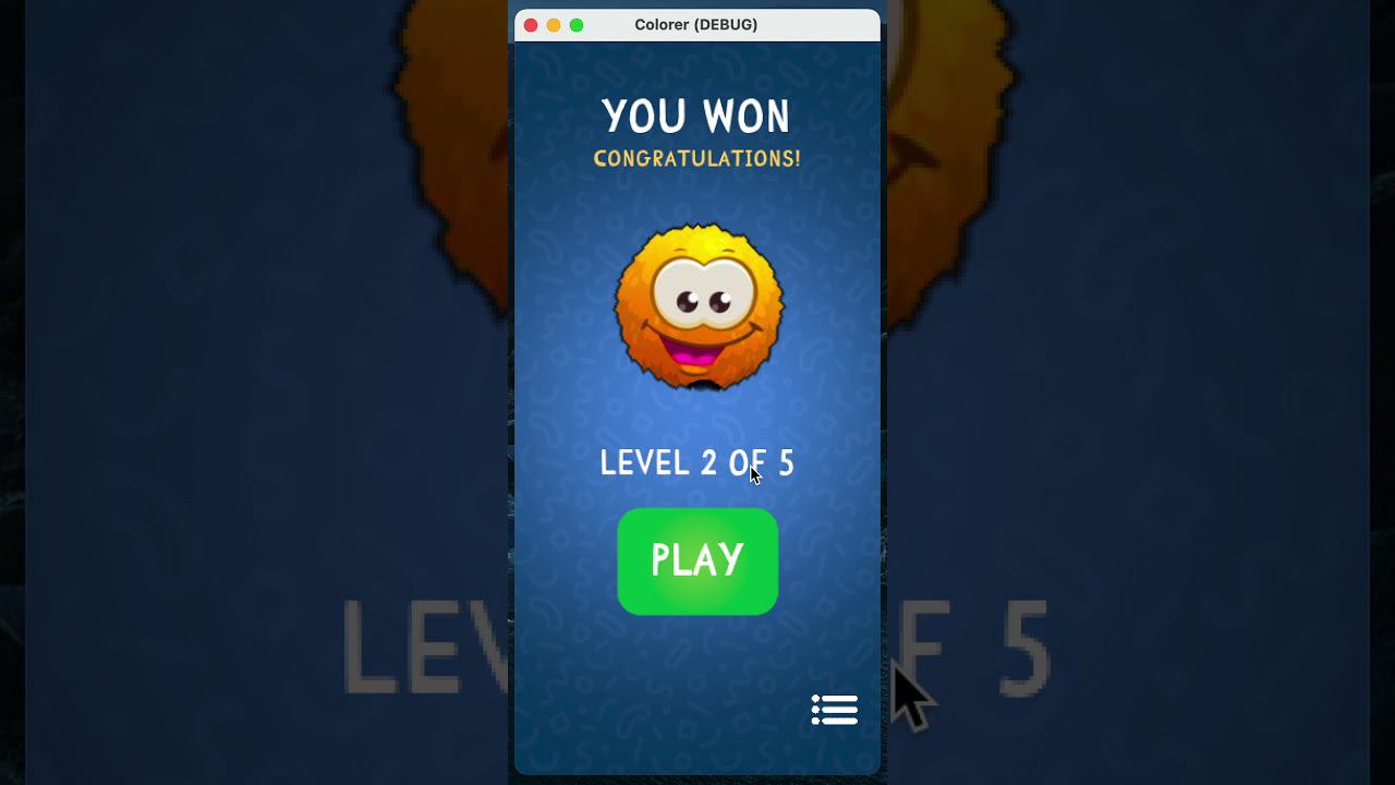 Colorer Game – Select level screen