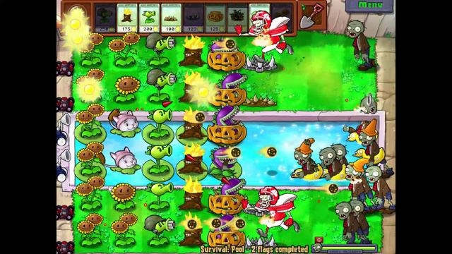 Plants vs. Zombies Басейн нормальное выживание