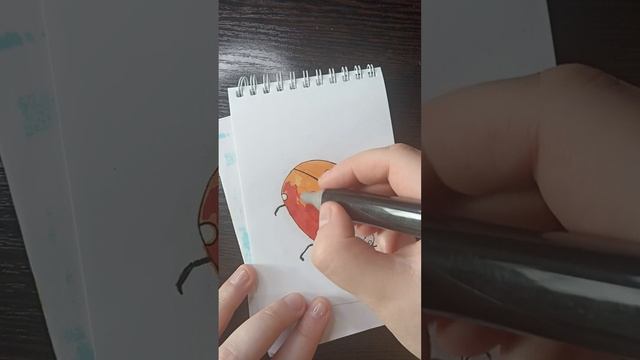 Божья коровка / Рисунок маркерами