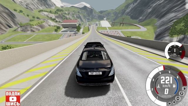 Новый проекBeamNG Drive Прыжок в длину на автомобиле! (Maybach Pullman) Мод патруль!