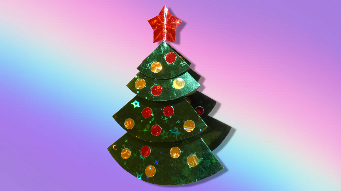 Оригами легко: Новогодняя ёлочка из бумаги