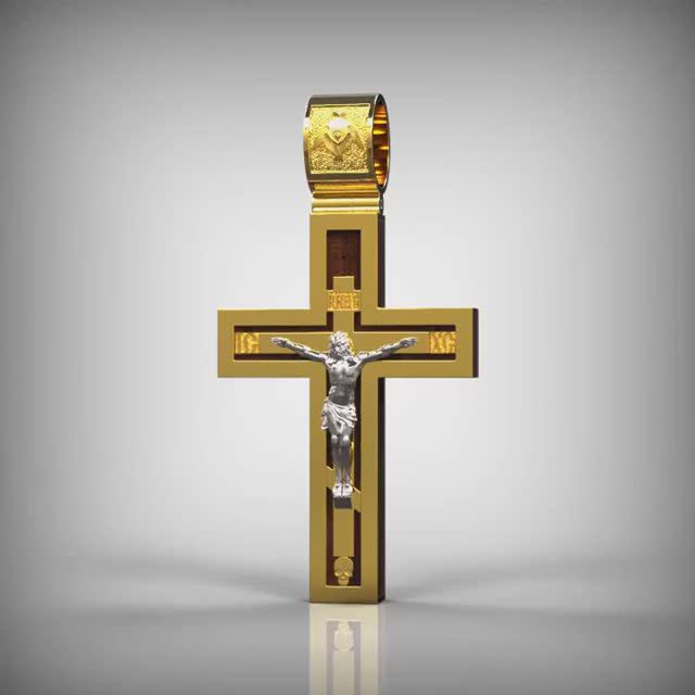 Крест со вставкой из дерева