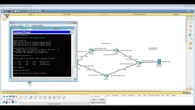 Урок 10 Cisco Packet Tracer. Настройка приоритетов у статических маршрутов.