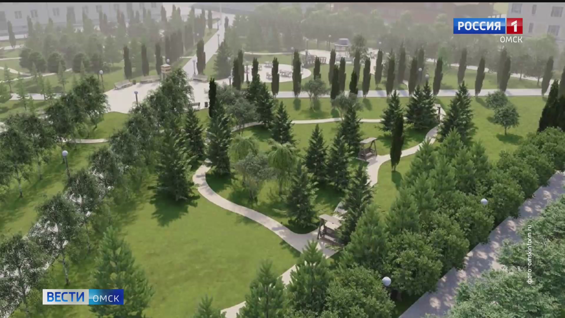 В Омске показали, как будет выглядеть сквер 30-летия ВЛКСМ после ремонта