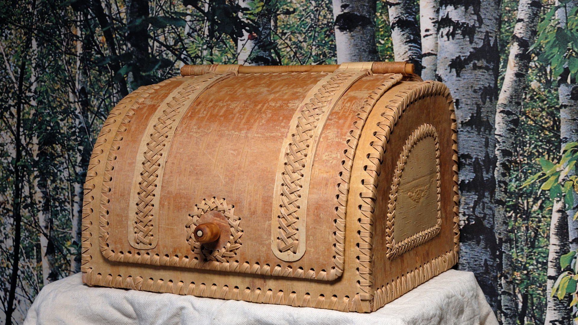 Хлебница из бересты без клея.