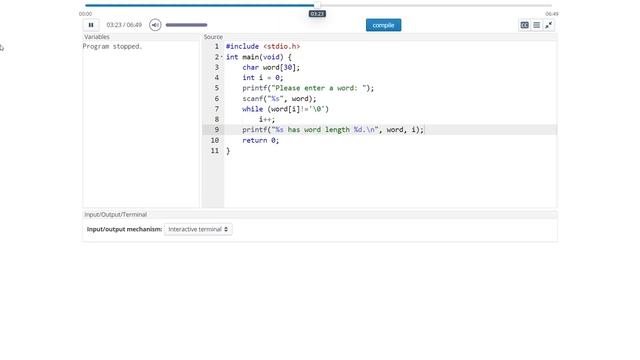 Find the length of a string