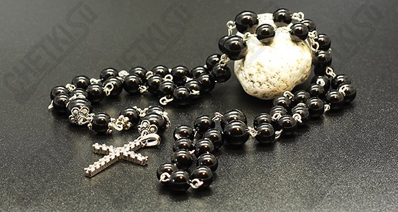 Католические четки из оникса 01/50