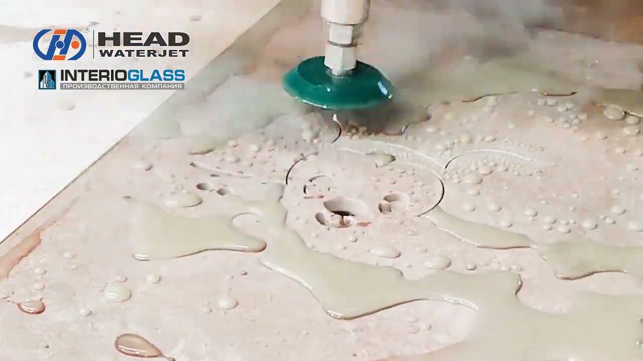 Резка керамогранита на станке гидроабразивной резки