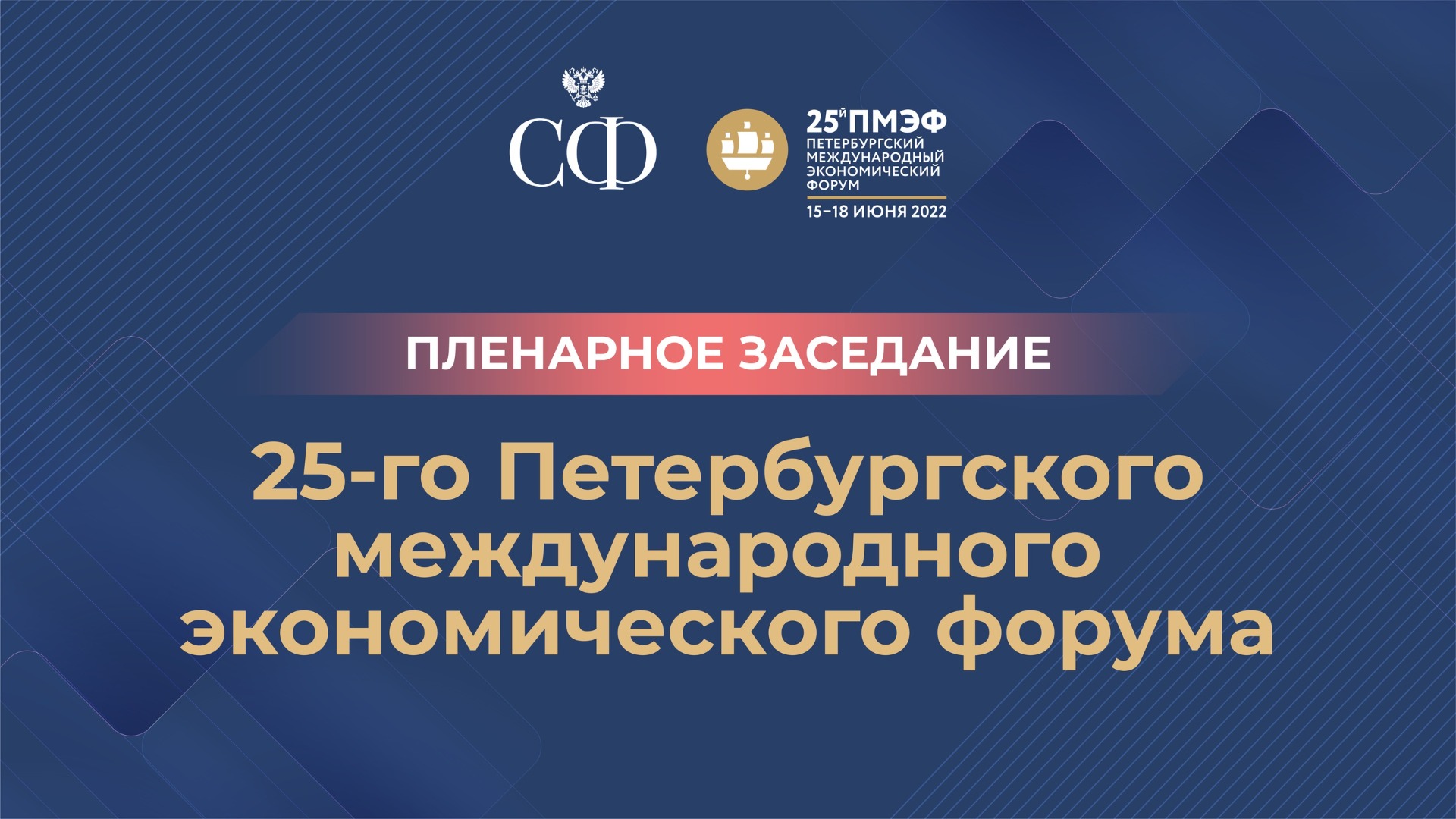 Пленарное заседание XXV ПМЭФ-2022