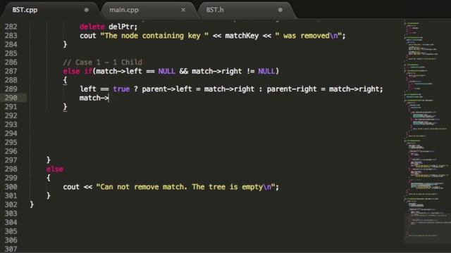 Binary Search Trees - Remove Match Function - C++ (Part 12)