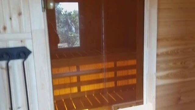Каркасная баня из серии Karjala Sauna, 4000х2500, на 2 отделения, с террасой.mp4