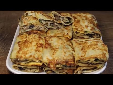 Конвертики Из Лаваша с Грибной Начинкой. Очень сочные.mp4