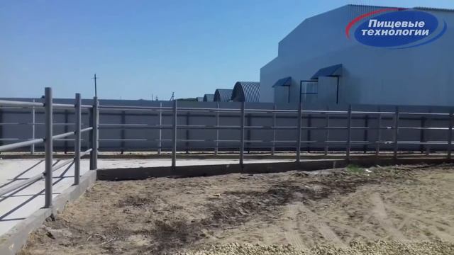 Убойный цех с загоном и площадкой для скота вид снаружи.mp4