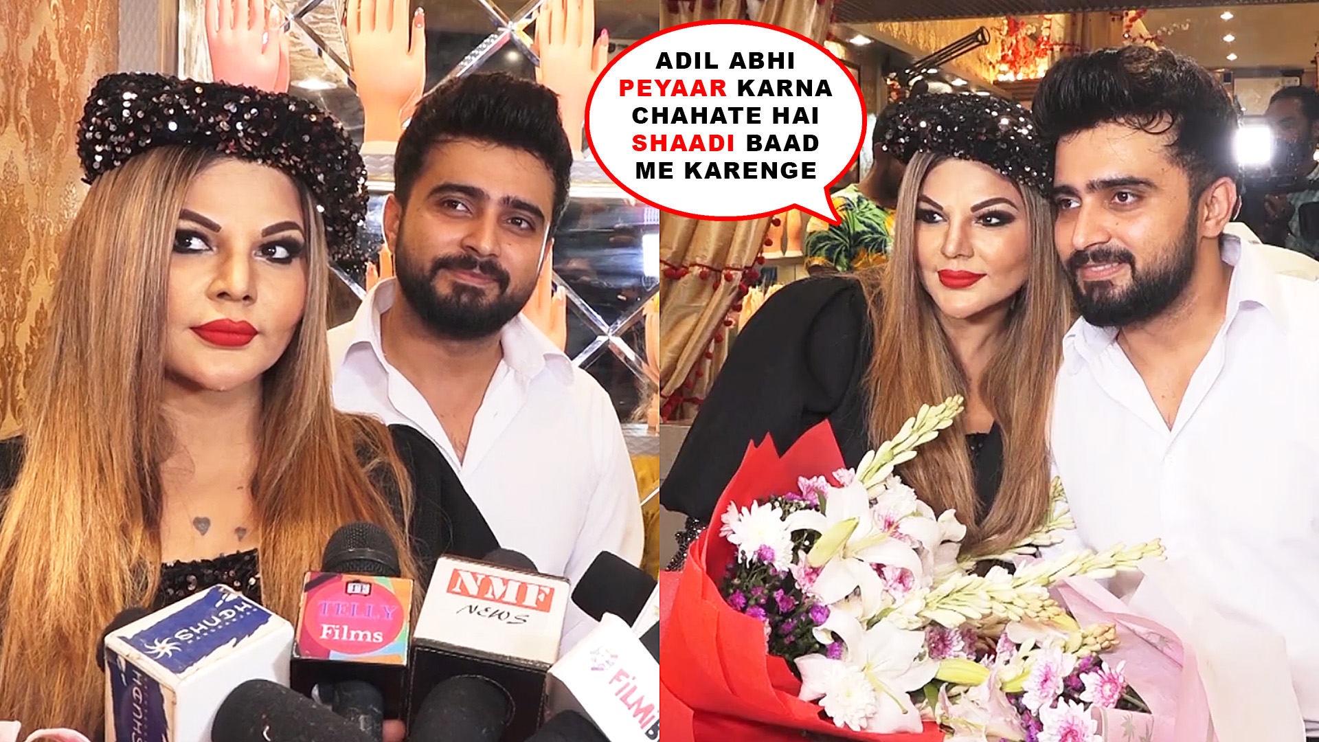 Rakhi Sawant REACTION On Adil Khan ? At Nail Art Shop Opening