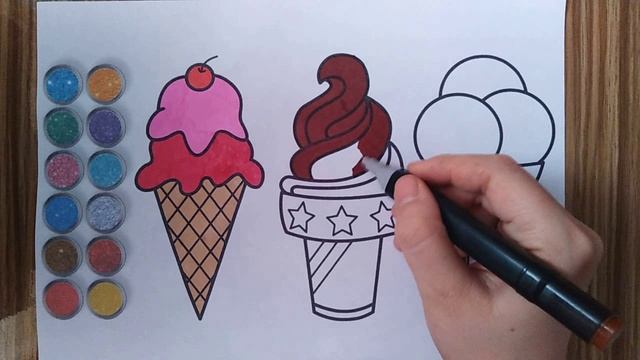 Раскраска мороженое