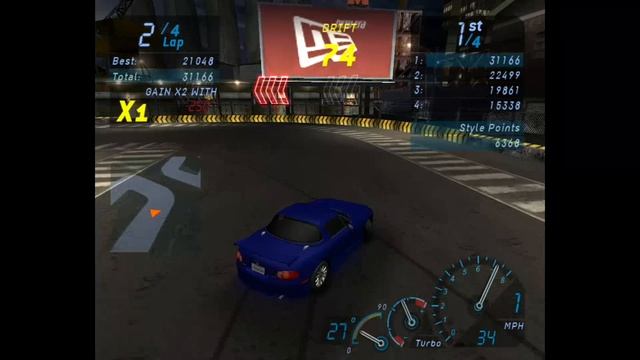 NFS Underground - Гонка 11 - Drift - Drift Track 2 (без комментариев)