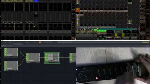 GrandMA midi control by korg nano kontrol + touchdesigner