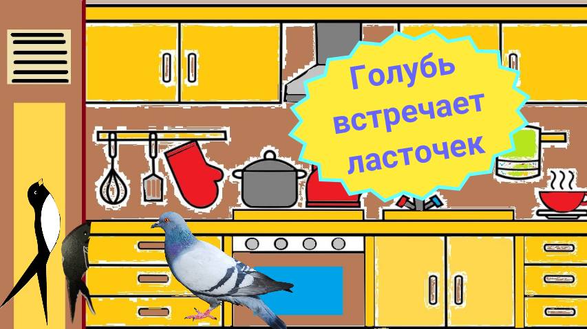 Голубь встречает ласточку