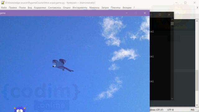 #Pygame Урок 3.6 Возврат птицы