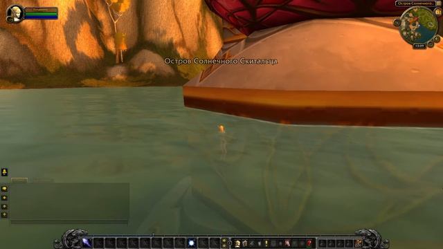 World of Warcraft, купание эльфийки-блондинки в море