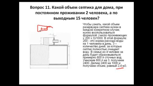 Расчет объема септика для дома. Размеры септика для частного дома.