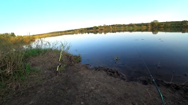 Лещ на донку на закате.