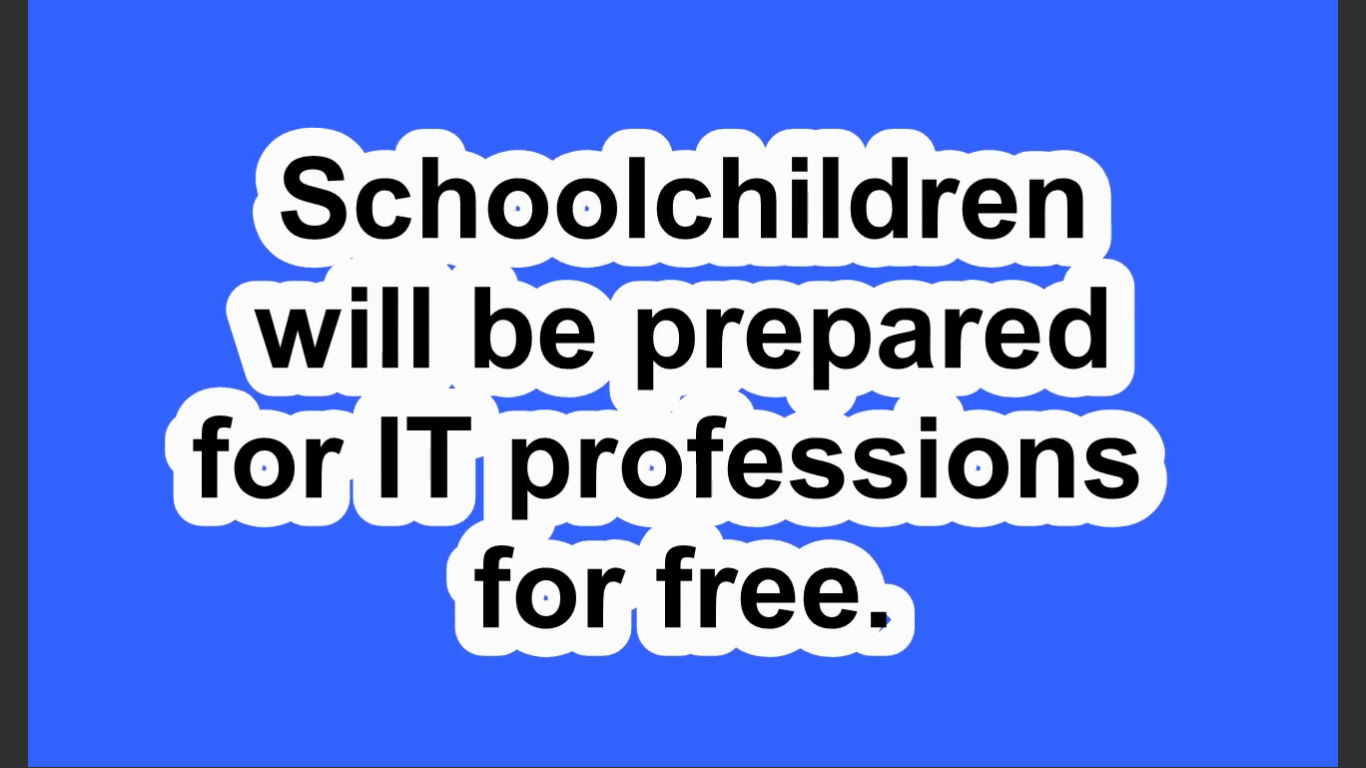 Schoolchildren will be prepared for IT professions for free.