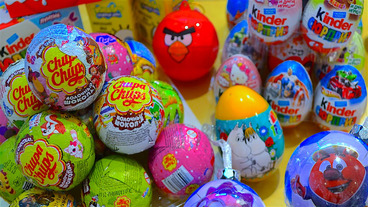 55 Киндер Сюрпризов Маша и Медведь Смешарики Лунтик Фиксики Unboxing Kinder Surprise Принцессы