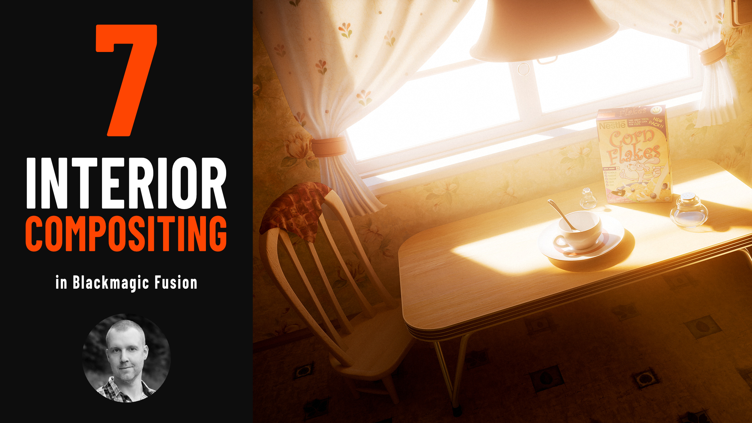 Композитинг интерьера в Blackmagic Fusion (Урок 7).