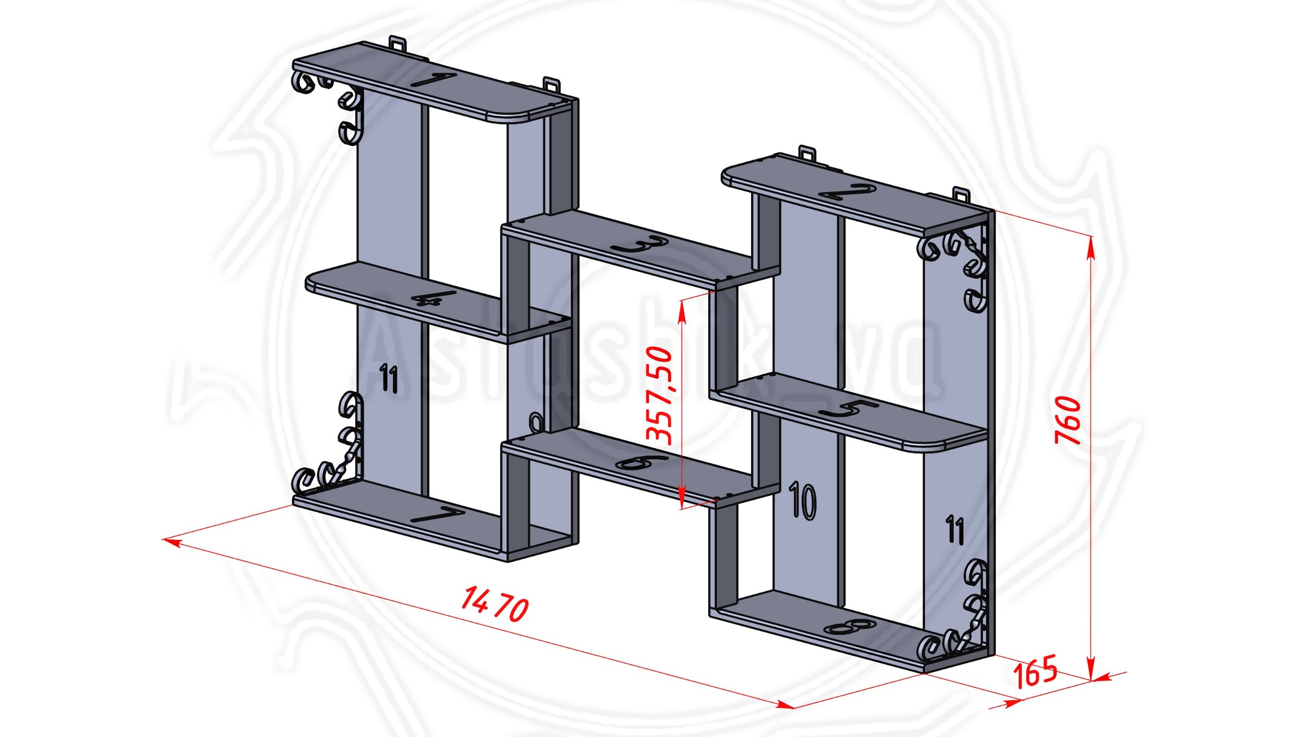 Сборка полки №1 RGB х8