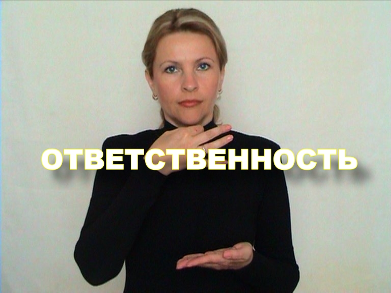 ЖЕСТОВЫЙ ЯЗЫК. СЛОВАРЬ. Ответственность