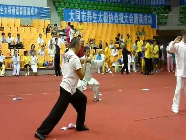 Taiji Zhang with Dr. Butrimov,  1st international Health Taichi  Phoenix Cup  /Datong, China  2011/