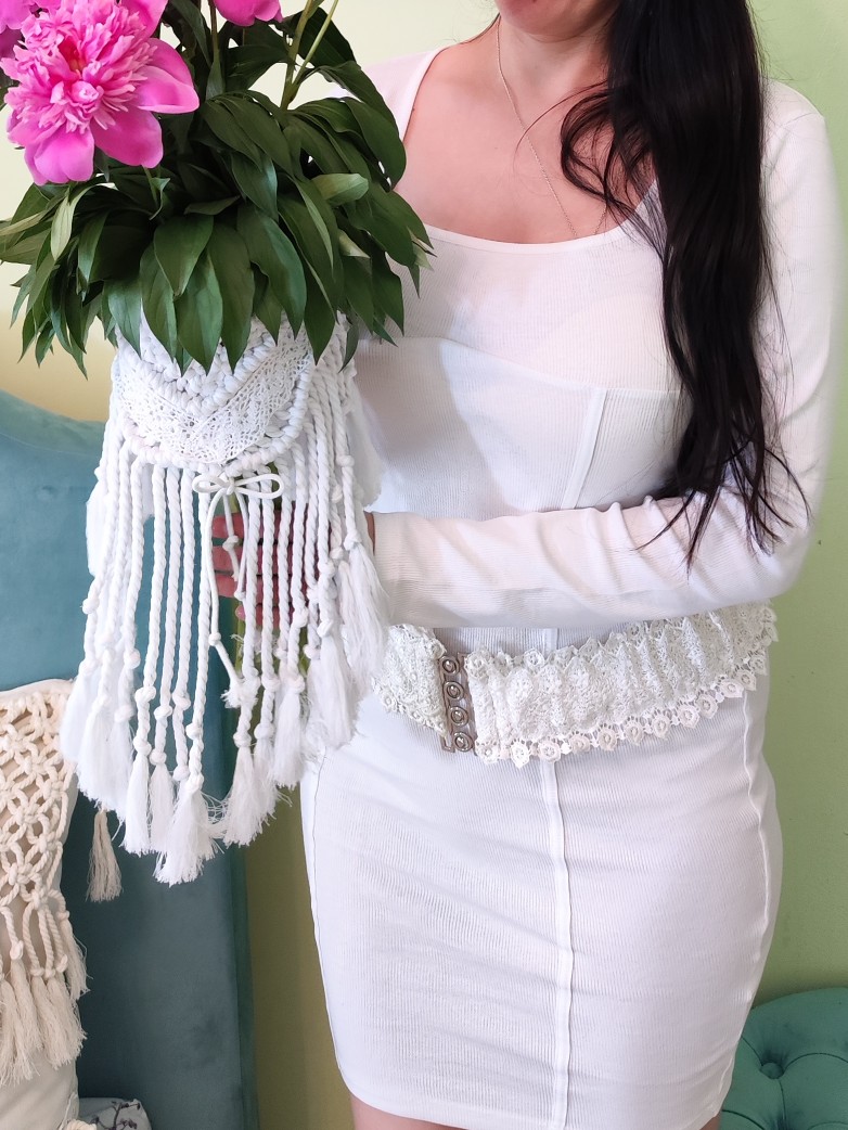 Хлопковый подхват макраме для букета невесты🤍🤍