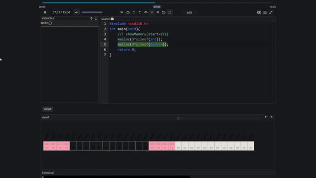 Allocate memory in the heap using malloc