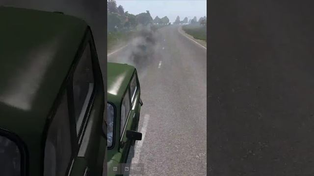 DAYZ. Машина едет, но чет дым меня смущает!!!