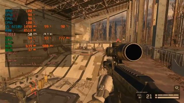 Warface i5 4210U NVIDIA  GeForce 820M 6GB DDR3 1600 BGA 1168 1600x900 LOW SETTINGS