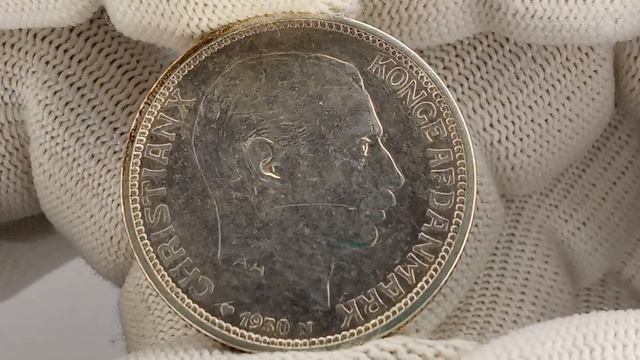 Дания 2 кроны, 1930 года 60 лет со дня рождения Короля Кристиана X.