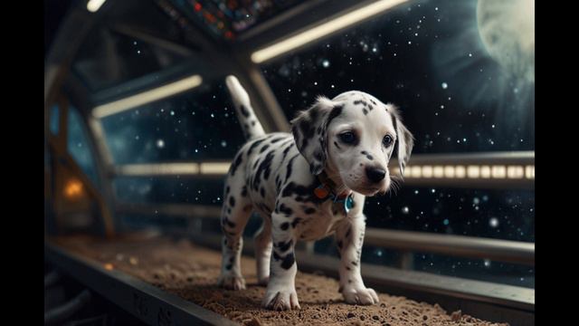 щенок в космосе
