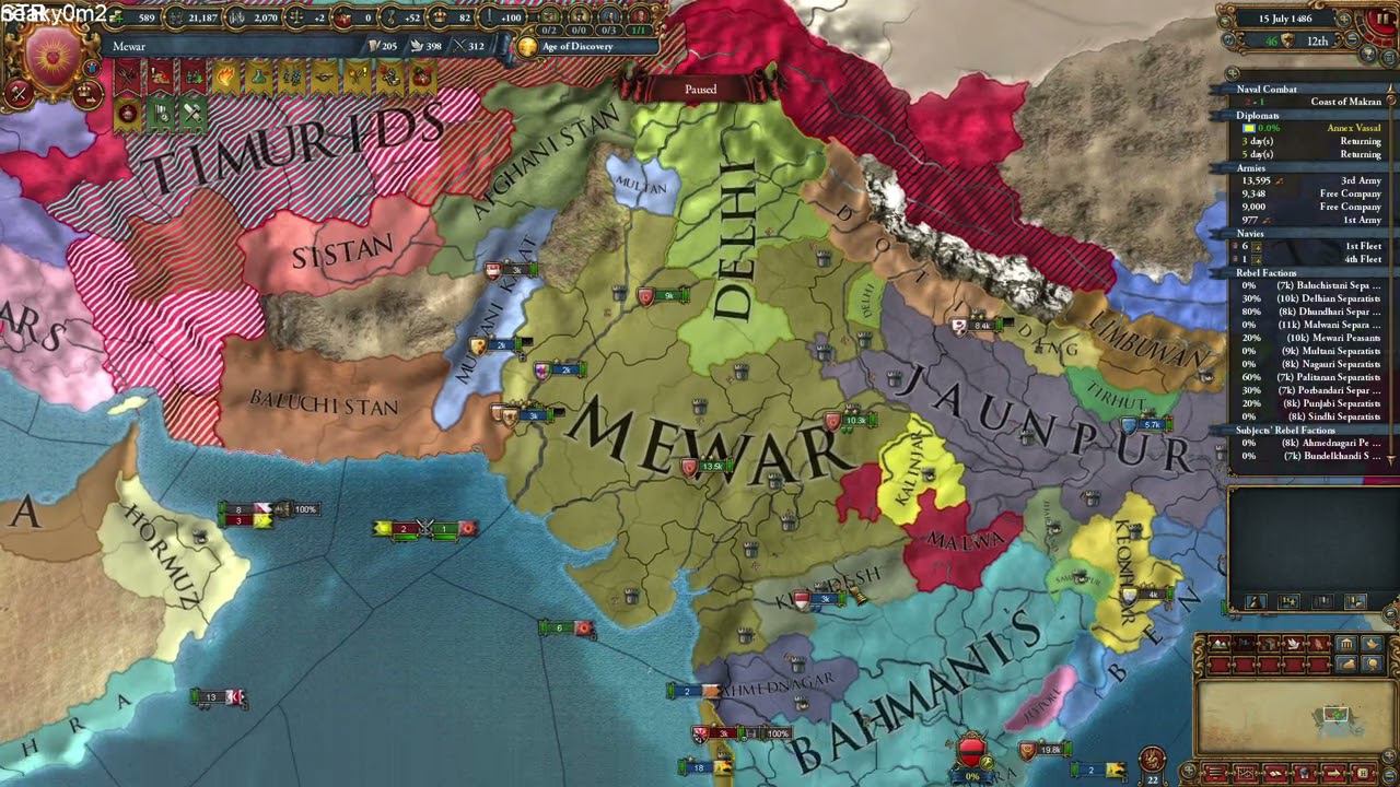Europe Universalis IV 1.35.6 Mewar. Часть 5. 1486-1492.