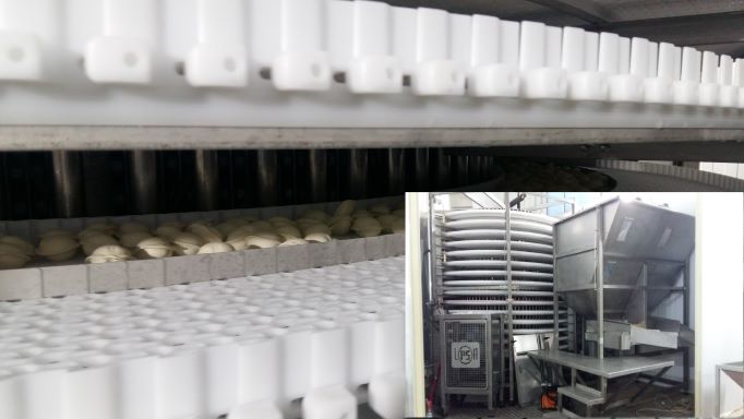 Спиральный фризер для пельменей и вареников 500 кг/час