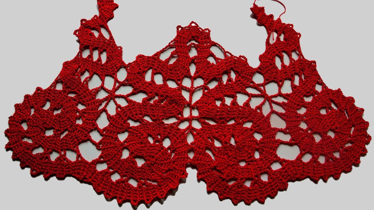 Кокетка крючком. Брюггское кружево. Вязание кокетки. Часть 1.